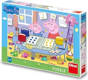 DINO Puzzle Prasátko Peppa: Výtvarník / 24 dílků / od 3 let
