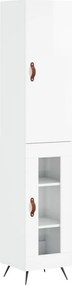 vidaXL Skříň highboard 34,5 x 34 x 180 cm kompozitní dřevo [3199019] Barva: bílá s vysokým leskem