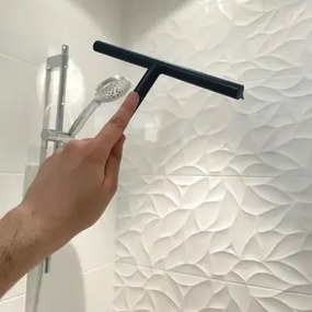 Spirella TIM sprchová stěrka s přísavkou černá / plast / 22 cm