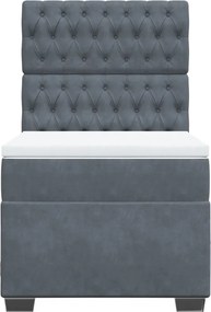 Box spring postel s matrací tmavě šedá 80 x 200 cm samet 3290769
