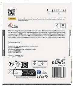 Vánoční osvětlení EMOS D4AW24 180LED řetěz 18m teplá bílá programy s časovačem
