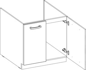 BORDEAUX bb | dolní skříňka 80 ZL 2F dřezová | 80 cm | dub bordeaux