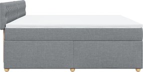 Box spring postel s matrací světle šedá 200 x 200 cm textil 3286794