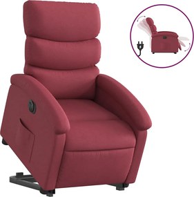 Elektrické zvedací polohovací křeslo vínové textil 3204005