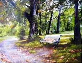 NORIMPEX Malování podle čísel Lavička v parku / 40x50 cm