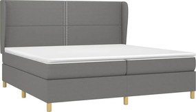 Box spring postel s matrací tmavě šedá 200x200 cm textil 3128470