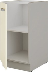 KARMEN | dolní skříňka 40 D 1F policová | 40 cm | světle šedá/krémová lesk