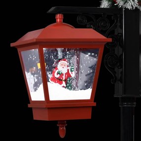 Vánoční pouliční lampa se Santou černo-červená 81x40x188 cm PVC 289926