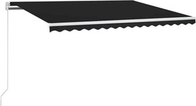 Ručně zatahovací markýza s LED světlem 400 x 350 cm antracitová 3068984