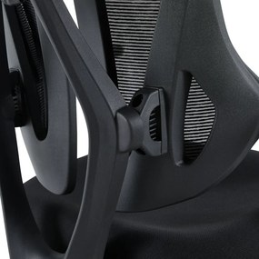 Kancelářská  ergonomická  židle MORA — síť / látka, černá
