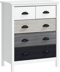 HOMCOM Komoda Úložná skříňka s 5 zásuvkami Ochrana proti překlopení do ložnice Obývací pokoj v bílé barvě 70x38x85cm