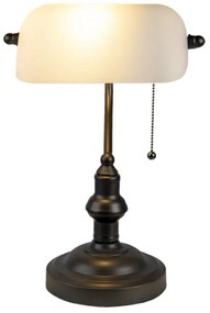 Kovová stolní lampa s bílým stínidlem Sinjon – 27x40 cm