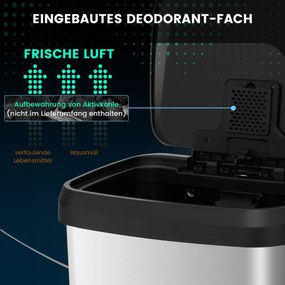 Costway Kuchyňský odpadkový koš 68 l s měkkým zavíracím víkem a deodorizační