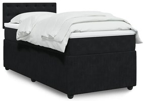 Box spring postel s matrací černá 90x200 cm samet 3289940