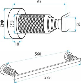 Držák na ručníky REA RIVO 81301 zlatý kartáčovaný