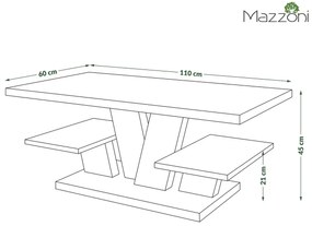 Konferenční stolek VIVA 110x60 cm beton/bílá