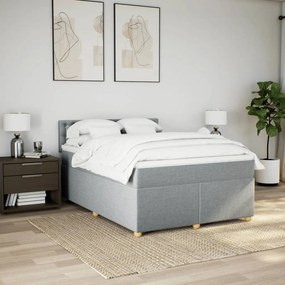 Box spring postel s matrací světle šedá 140 x 200 cm textil 3286717