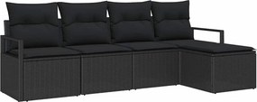 Set pohovek 5 ks Černá polyratan 3355012