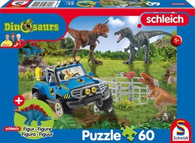 Puzzle schmidt schleich dinosaurs: prehistoričtí obři 60 dílků + figurka schleich