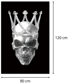 Obraz Skull 80x120 černý/stříbrný