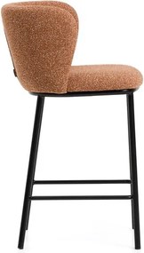 Čalouněná barová židle v terakotové barvě (výška sedáku 65 cm) Ciselia – Kave Home