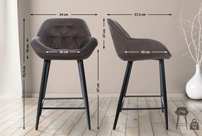Sada 2 barových židlí Gibson látka – hnědá