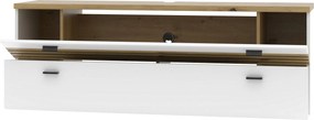 XXXLutz KOMODA POD TELEVIZI, bílá, dub artisan, 150/53/40 cm Hom`in - Komody bílé - 001937008435