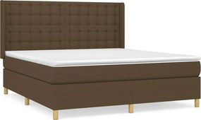 Box spring postel s matrací tmavě hnědá 160x200 cm textil 3132324