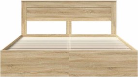 Rám postele s čelo Sonoma 200 x 200 cm Masivní borové dřevo 3409721