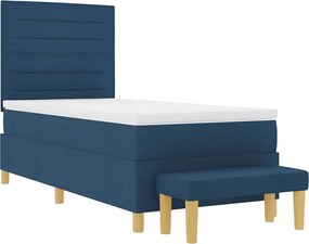 Postel s boxspringem s čelo Modrá 200 x 90 cm textil 3344190