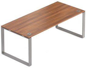 Stůl Creator 200 x 90 cm, šedá podnož, 2 nohy, ořech
