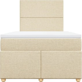 Box spring postel s matrací krémová 120x200 cm textil 3293545
