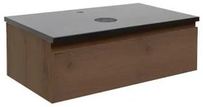 Koupelnová skříňka s technickým kamenem SAT B-Way 59x30x45 cm ořech mat BWAY60NUTTK