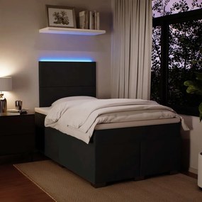 Box spring postel s matrací černá 120 x 200 cm samet 3293178