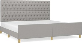 Rám postele s čelem světle šedý 200x200 cm textil 3125324