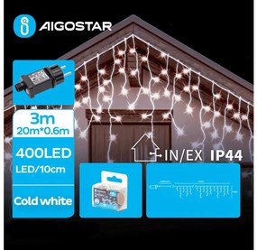 Aigostar - LED Venkovní vánoční řetěz 400xLED/8 funkcí 23x0,6m IP44 studená bílá