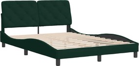 Rám postele bez matrace tmavě zelená 140 x 190 cm samet 3207920
