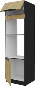 CREMONA cc | vysoká skříňka 60 DPM-210 2F na vestavnou troubu a mikrovlnku | 60 cm | černá/cremona