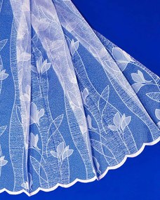 Českomoravská textilní žakárová záclona V038 květy s vlnkami, výška 160cm (v metráži)
