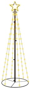 vidaXL Vánoční stromek kužel 108 teplých bílých LED diod 70 x 180 cm