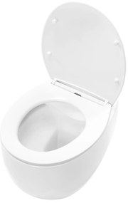 Rea Lars, závěsná WC mísa Rimless 50x37x29 cm včetně sedáku s pomalým zavíráním, bílá, REA-C9500