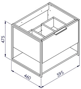 BPS-koupelny Koupelnová skříňka pod deskové umyvadlo Kubus OC ZV 60-HD