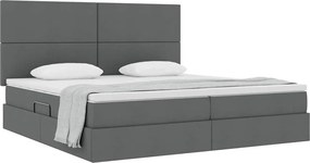 Postel s úložným prostorem a matrací Tmavě šedá 200 x 200 cm 3371740