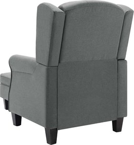 Křeslo s podnožkou světle šedé textil 320151