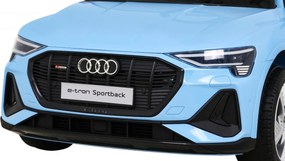 Ramiz Audi E-Tron Sportback pro děti modré + na dálkové ovládání + pohon 4x4 + pomalý start + rádio MP3 + LED