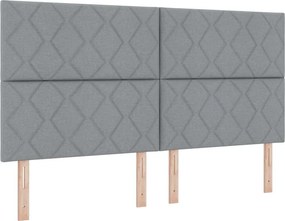 Postel s boxspringem s čelo Světle šedá 180 x 200 cm textil 3341910