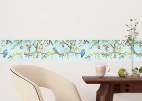 Samolepící bordura na zeď Modří Jarní Ptáci | 5 m x 13.8 cm | DWB8497