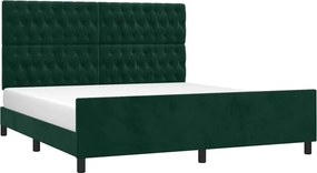 Rám postele s čelem tmavě zelený 180x200 cm samet 3125955