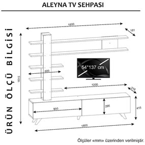 Obývací stěna Aleyna 180 cm bílá