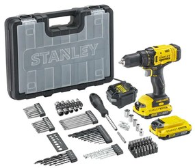 Stanley - 18V AKU vrtačka s příslušenstvím, 2x aku 2,0 Ah Li-Ion, nabíječka SFMCD700D2A-QW